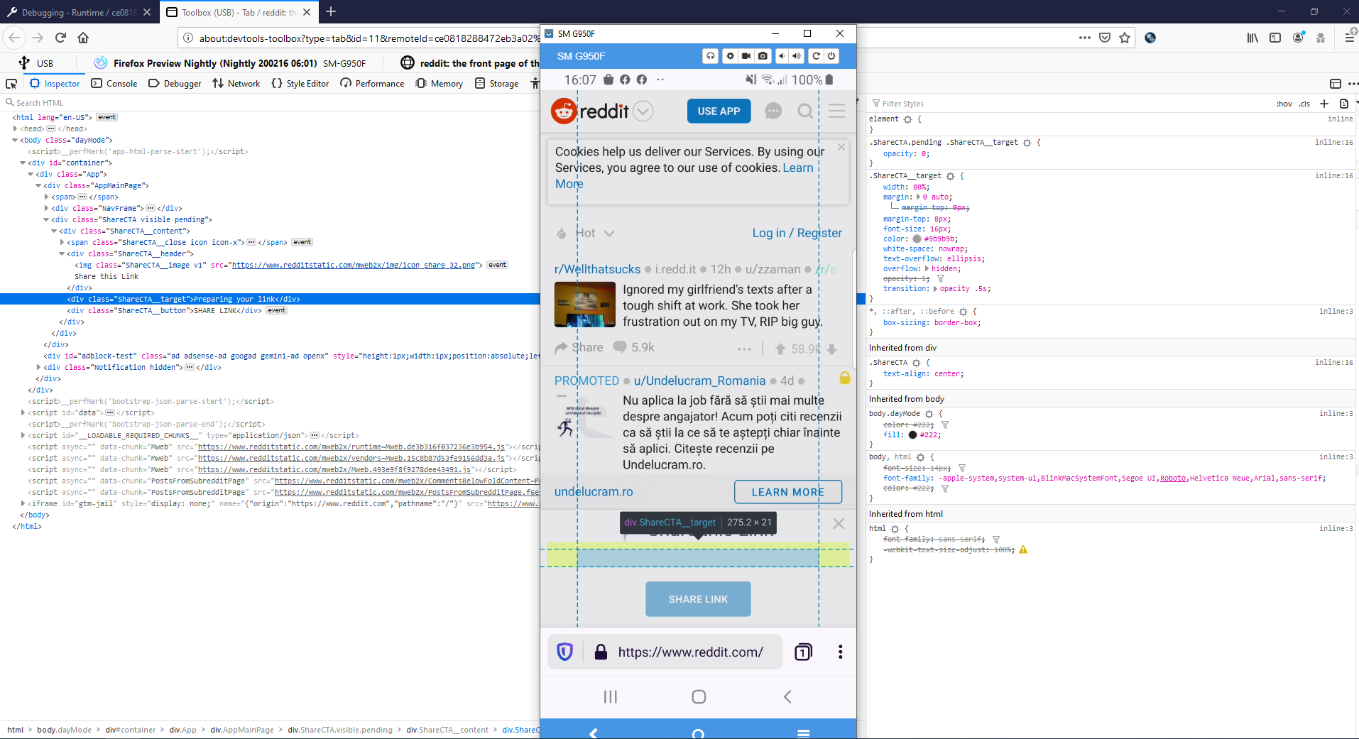 reddit.com - The shareable link is not displayed · Issue #48010 ...