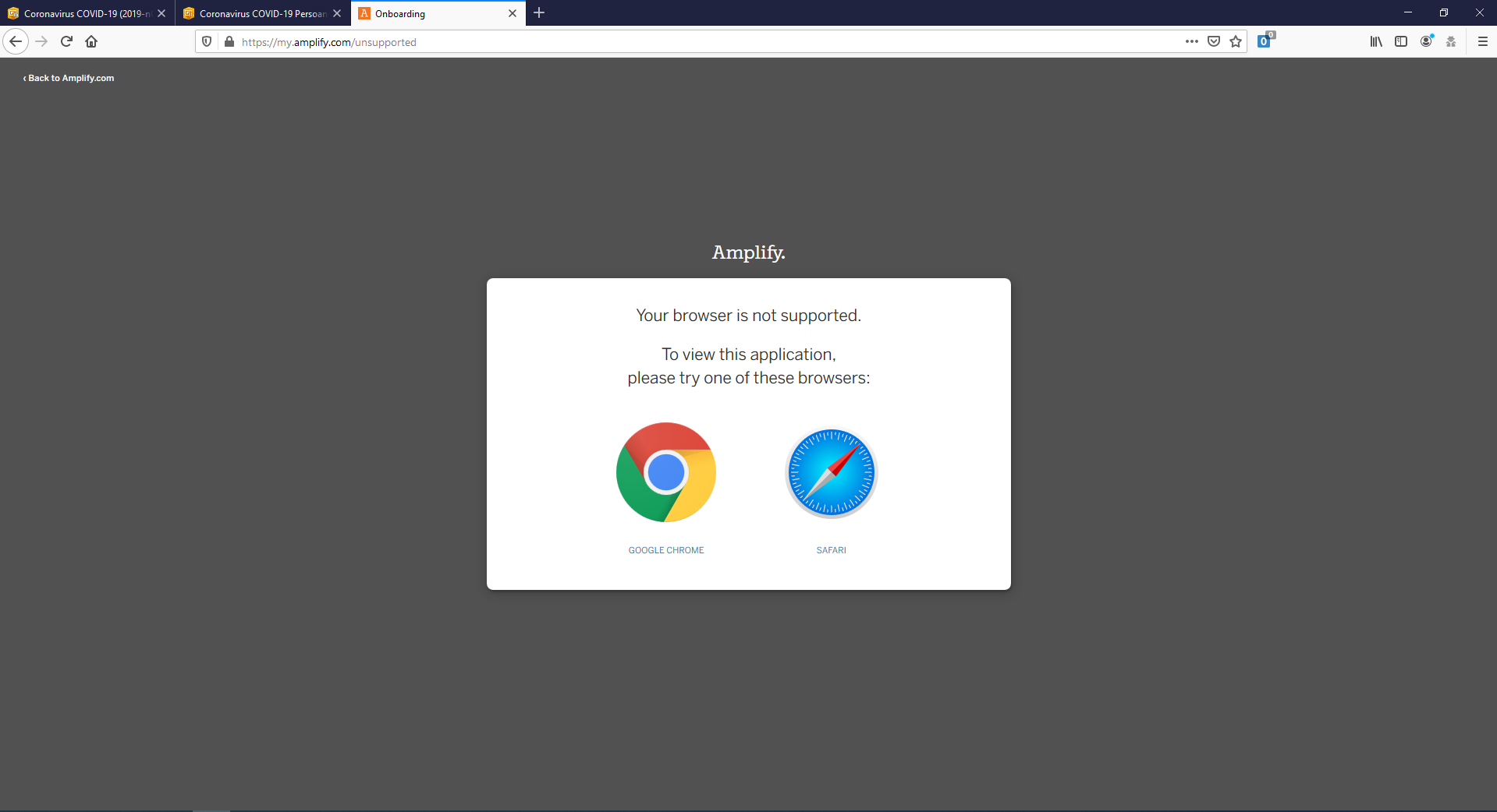 Unsupported Browser · Issue 50404 