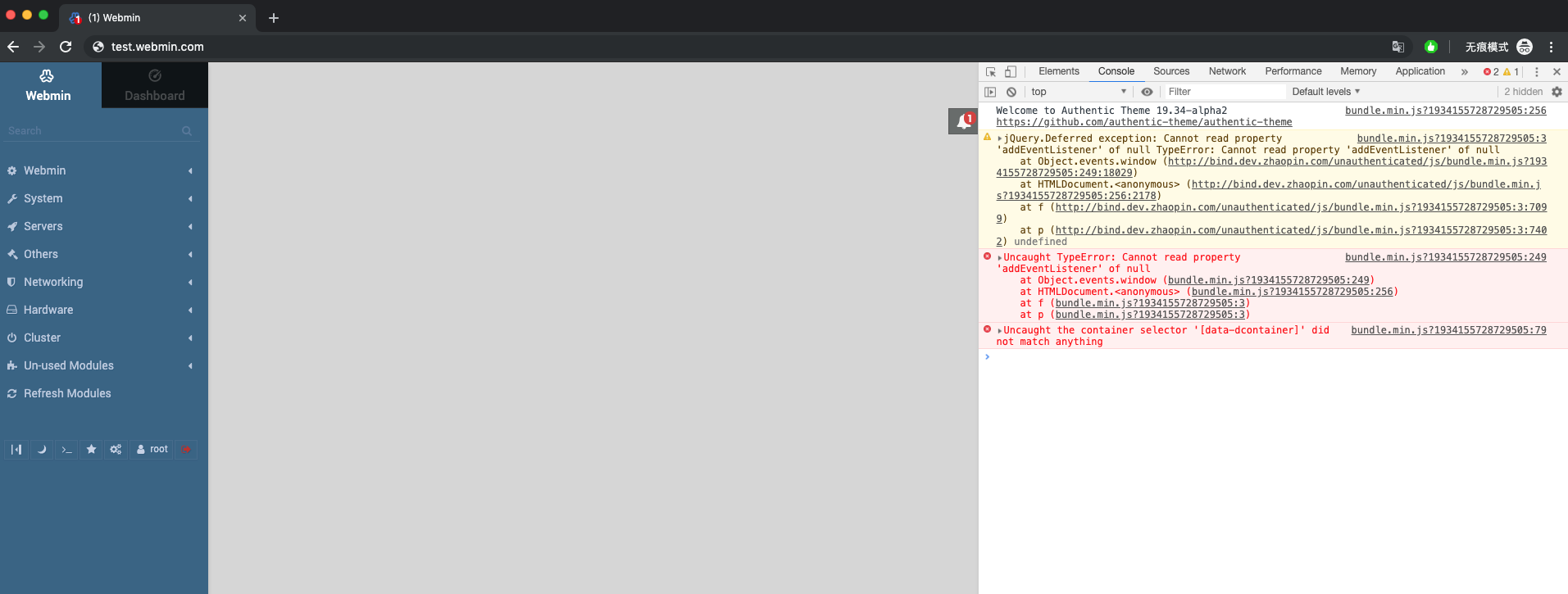 Bind DNS Server display problem · Issue #1336 · webmin/authentic-theme · GitHub