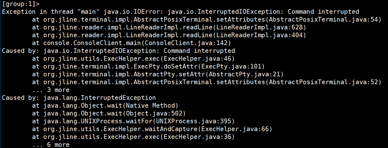 CTLR+D throws InterruptedIOException and InterruptedException · Issue #378 · jline/jline3 · GitHub