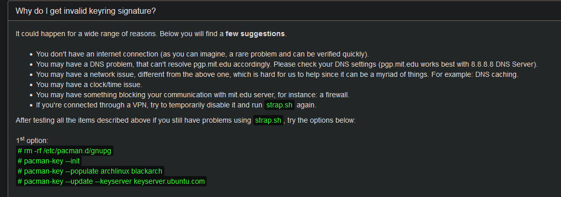 Update problem due to invalid signature Levon 'noptrix' Kayan · Issue #3505 · BlackArch ...