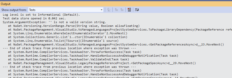Visual Studio non-sdk style PR projects with PR items without version silently fail to add ...