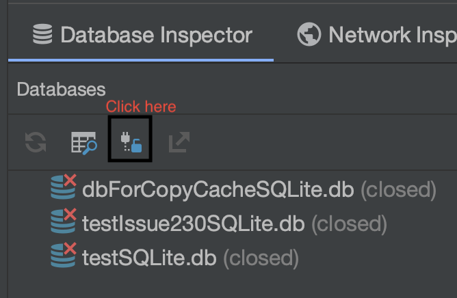 I am trying to use Database Inspector in Android Studio. always showing my application database ...