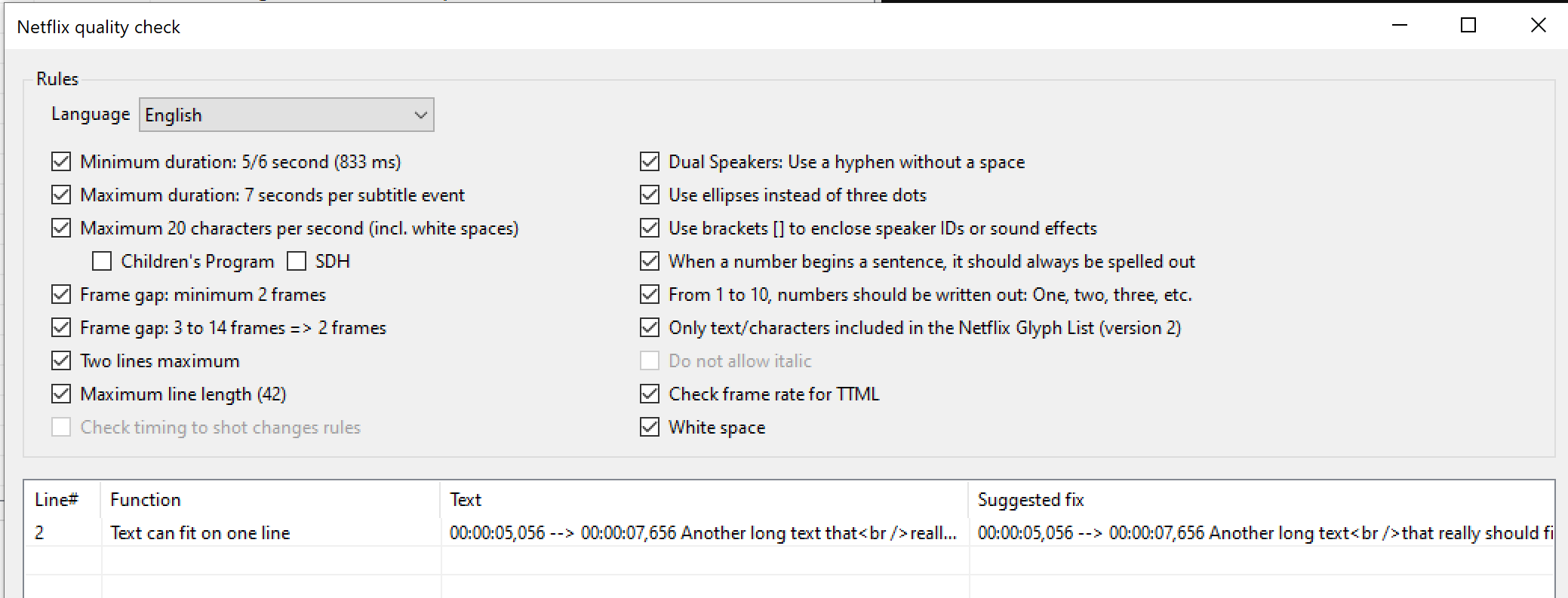 Netflix quality check "Text can fit in one line" is broken · Issue #5188 · SubtitleEdit ...