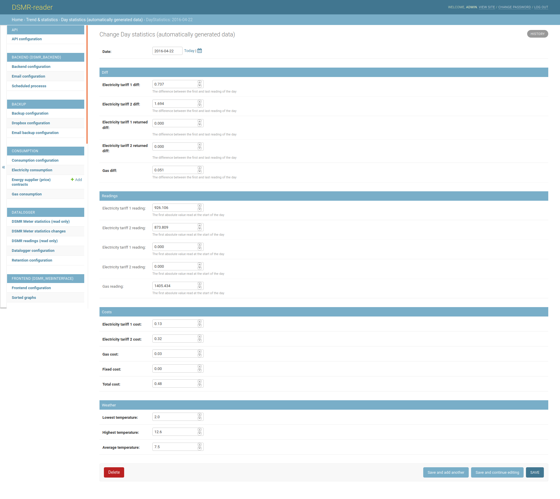 Meterstanden opnemen in dagstatistieken · Issue #1301 · dsmrreader/dsmr-reader · GitHub