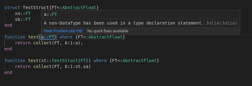 Linter Warning Associated With Collect Function · Issue 1991 · Julia Vscode Julia Vscode · Github