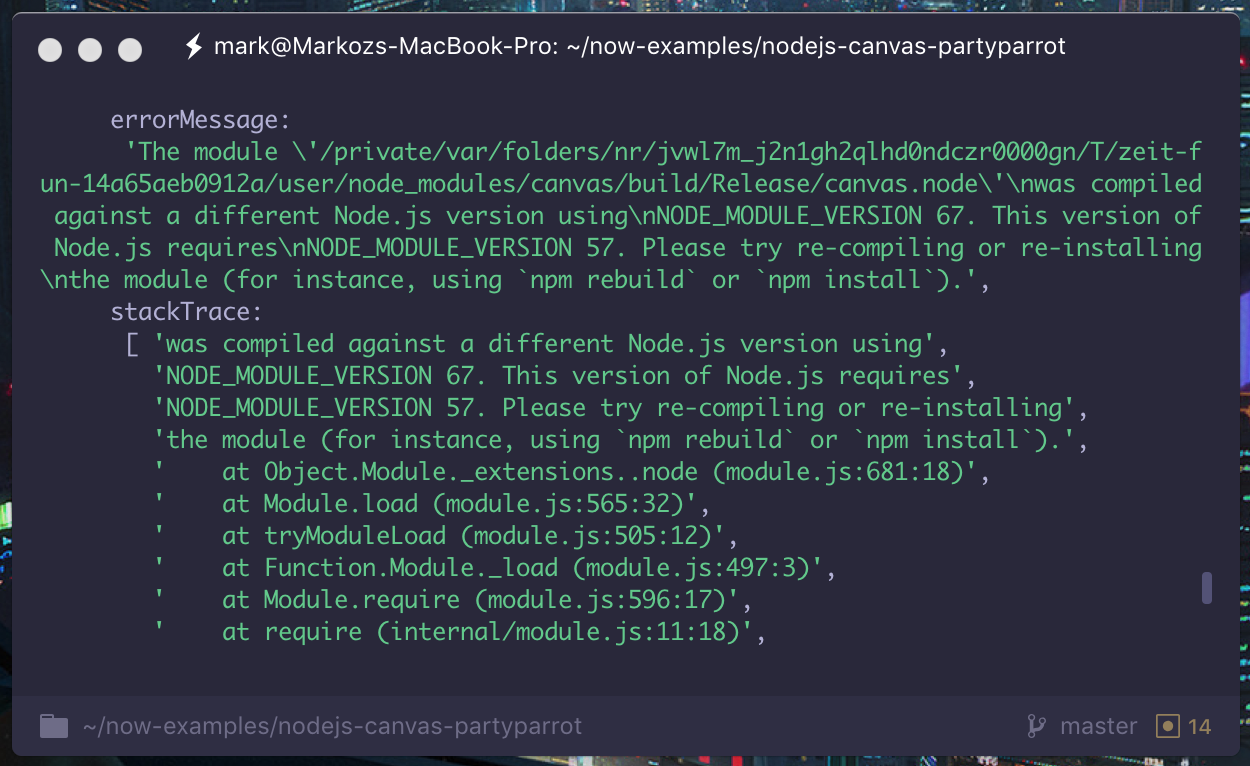 the native modules are compiled to a version other than lambda · Issue #1974 · vercel/vercel ...