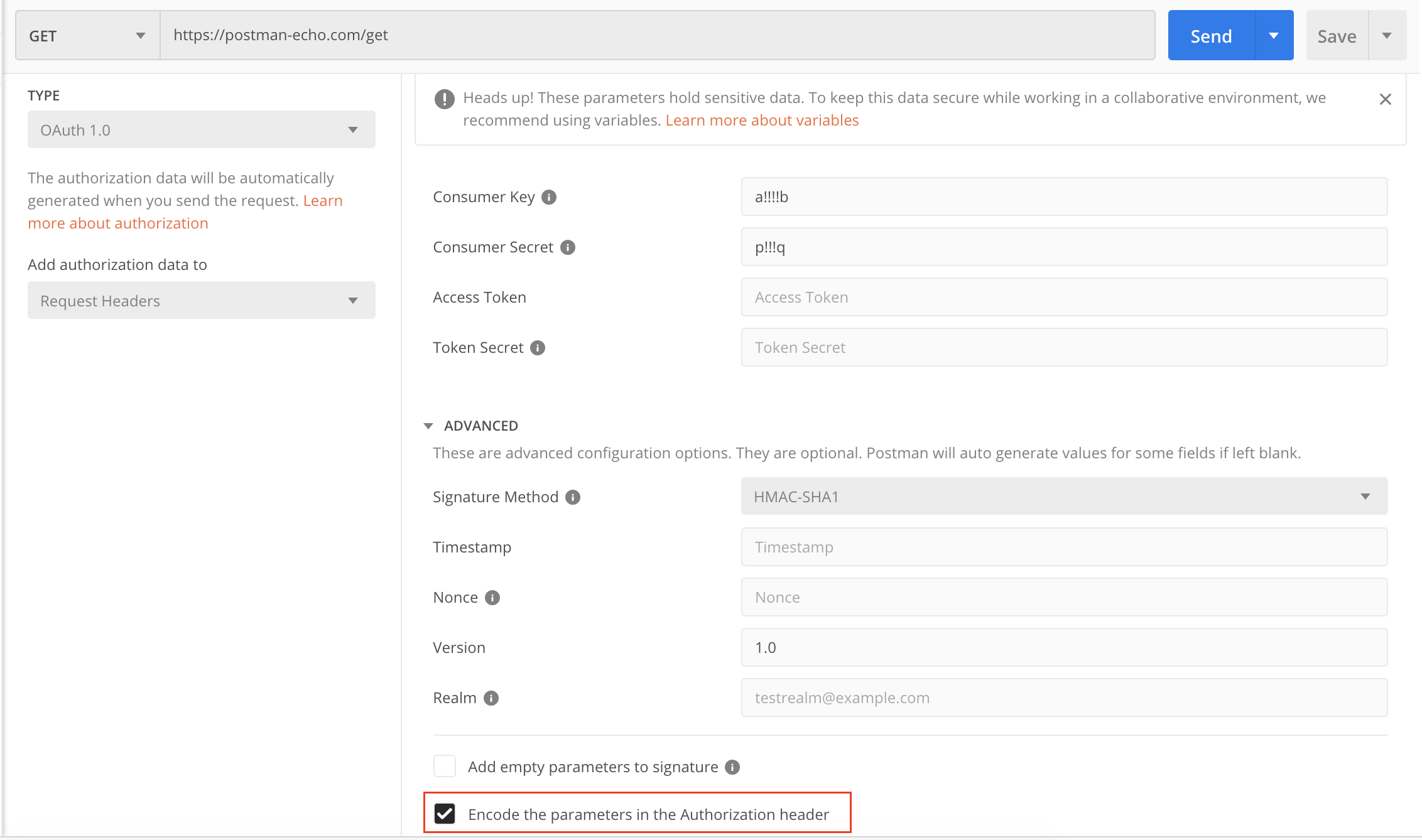 Postman Desktop Oauth Fails when Consumer Key contains Exclamation ...