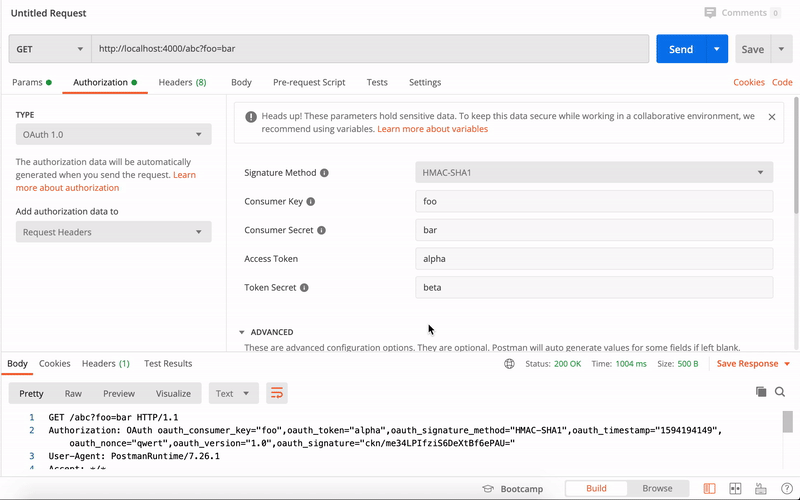 OAuth 1.0 - Changing the request URL query string does not affect the signature · Issue #8795 ...