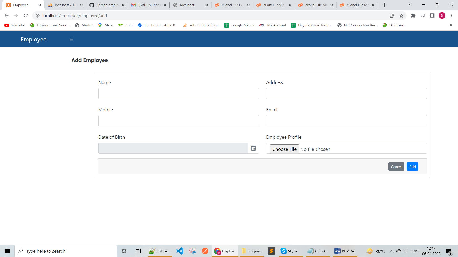 GitHub - dnyansons/employee