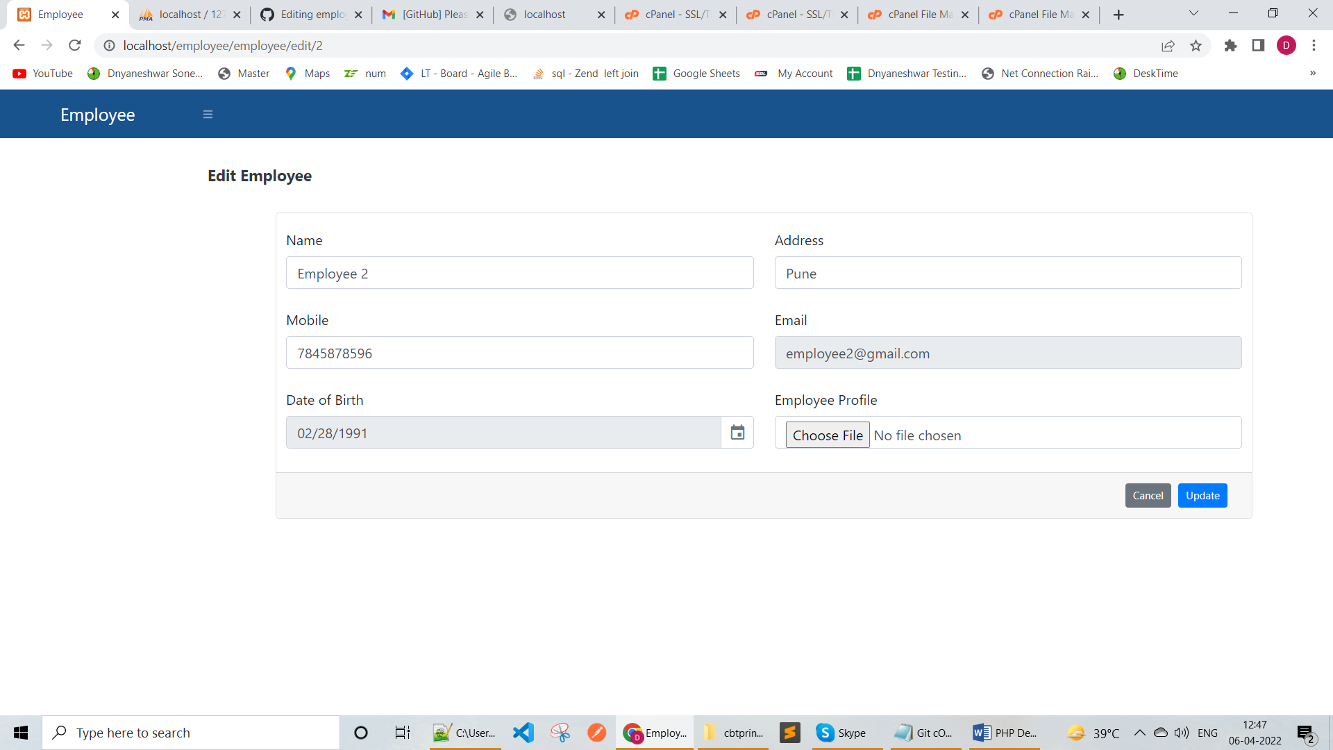 GitHub - dnyansons/employee
