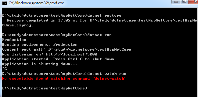 No Executable Found Matching Command Dotnet Watch · Issue 315