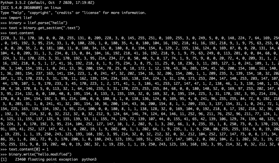 Unable To Modify Section · Issue 531 · Lief Project Lief · Github
