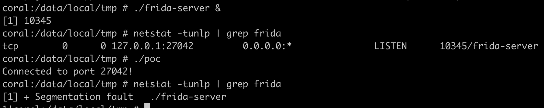 frida-server segmentation fault on Android · Issue #450 · frida/frida-core · GitHub