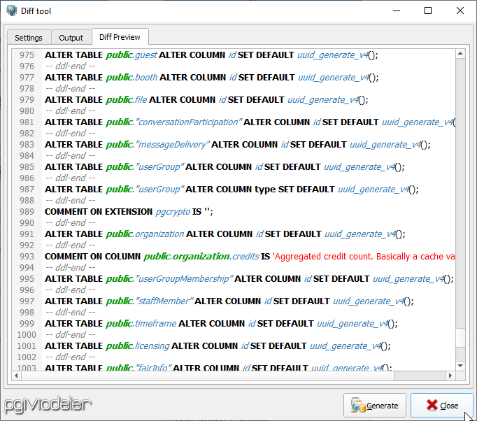 Close button is not effective in Diff Preview · Issue #1297 · pgmodeler/pgmodeler · GitHub