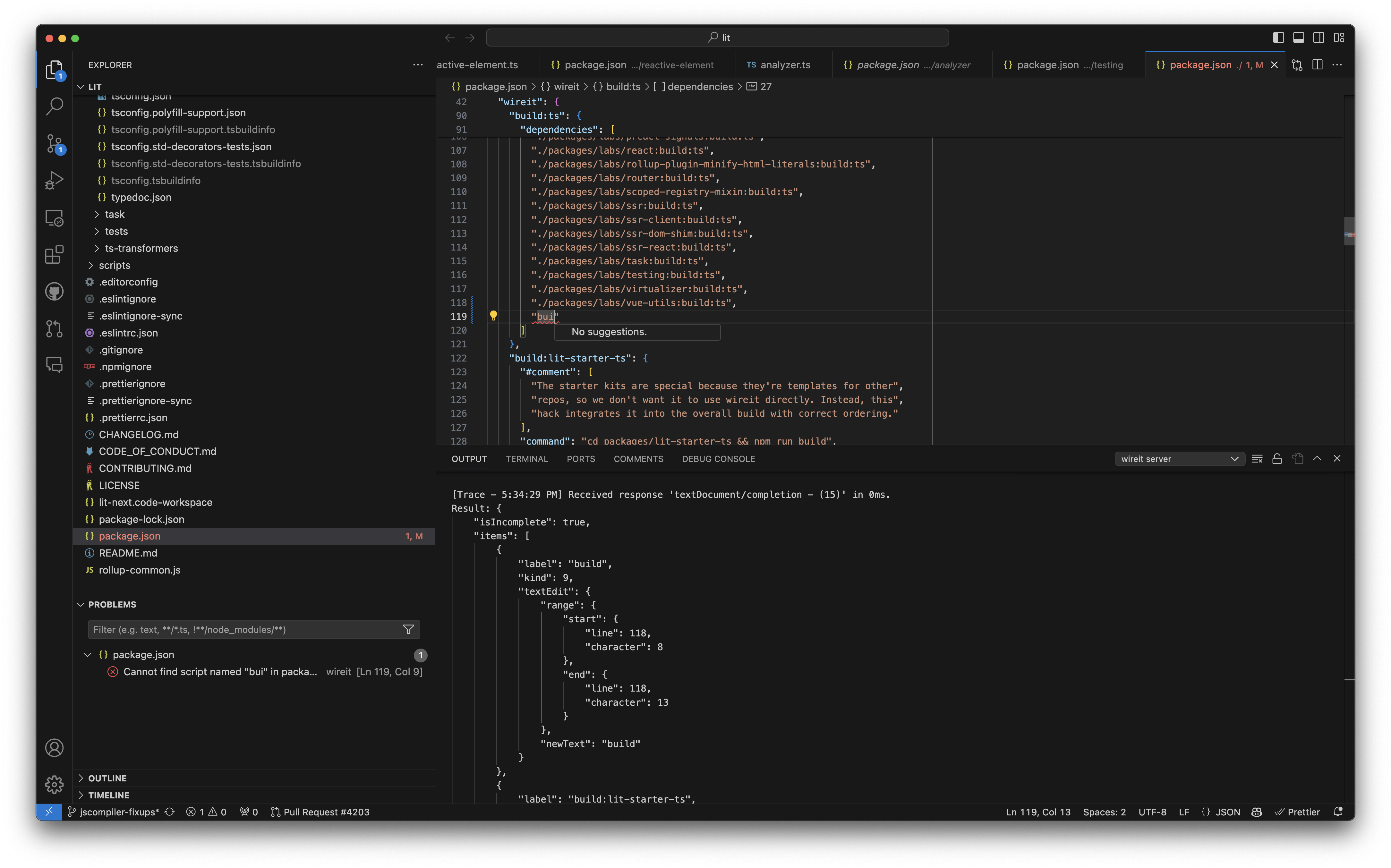 Adding a textEdit to a completionItem from a language server causes VSCode to display 'No ...