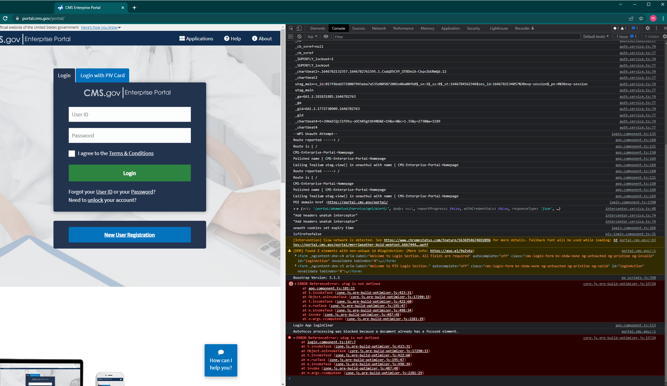 Blank page on https://portal.cms.gov/portal/ · Issue #21548 · brave ...