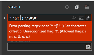 Negative lookahead on regex search starts to work, then fails · Issue ...