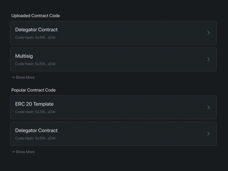 List uploaded contract in Instantiate with Hash · Issue #94 · use-ink/contracts-ui · GitHub
