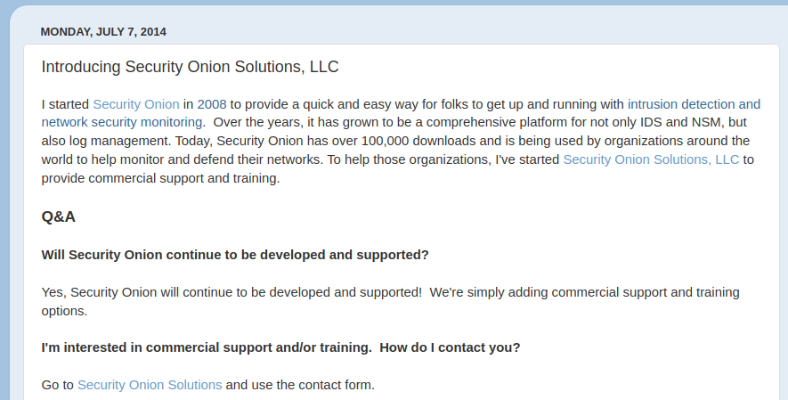 Security Onion Solutions was announced on this day in 2014 · Security-Onion-Solutions ...