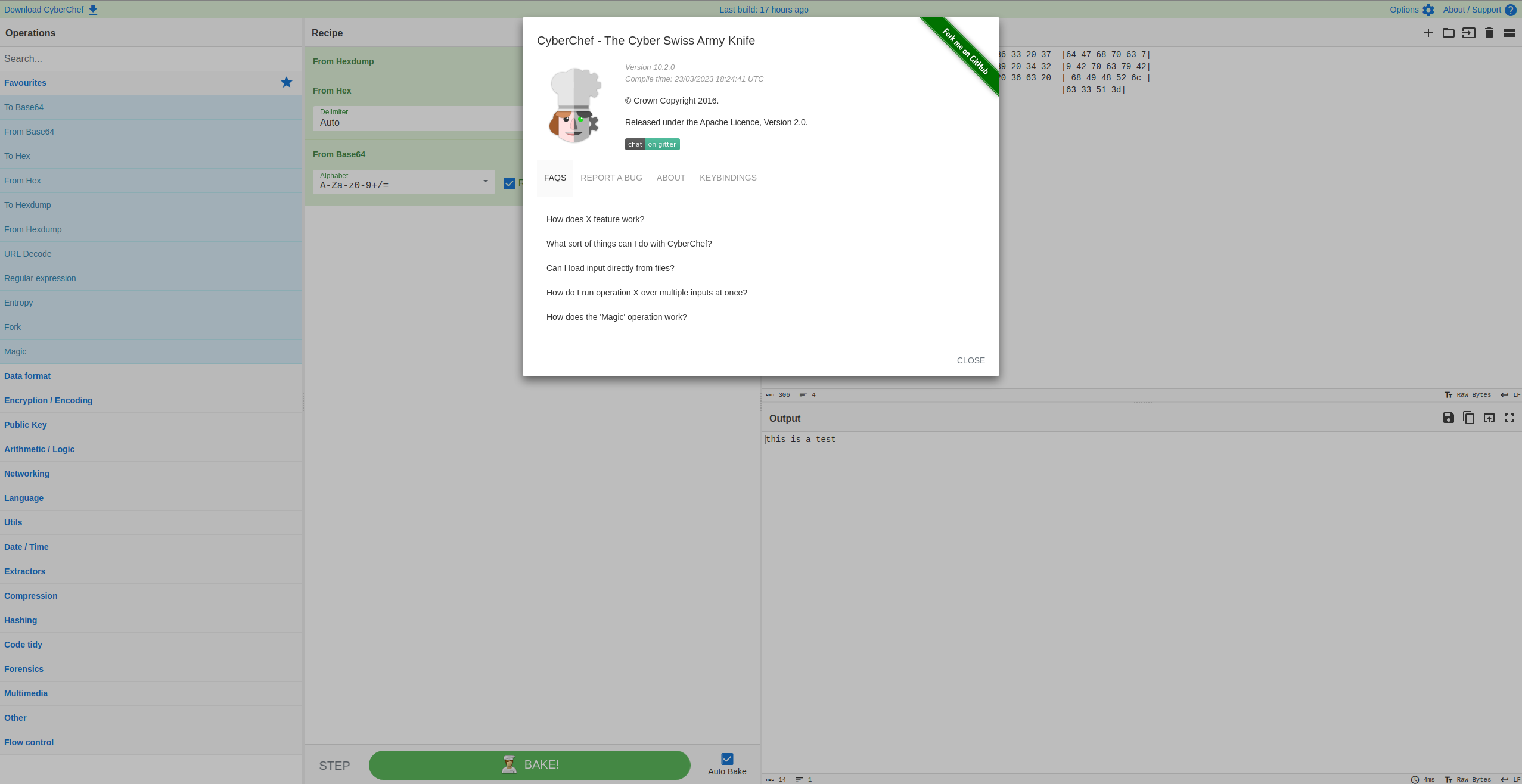 UPGRADE: CyberChef 10.2.0 · Issue #9992 · Security-Onion-Solutions ...