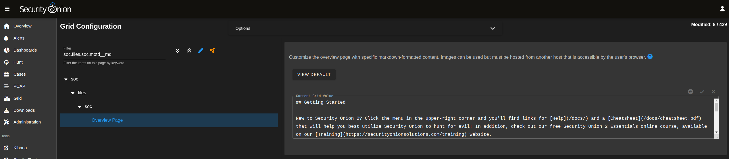 FIX: Overview Customization link · Issue #10173 · Security-Onion-Solutions/securityonion · GitHub