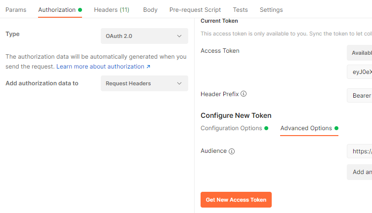 Authorization (get new access token) helper - can't set resource field ...