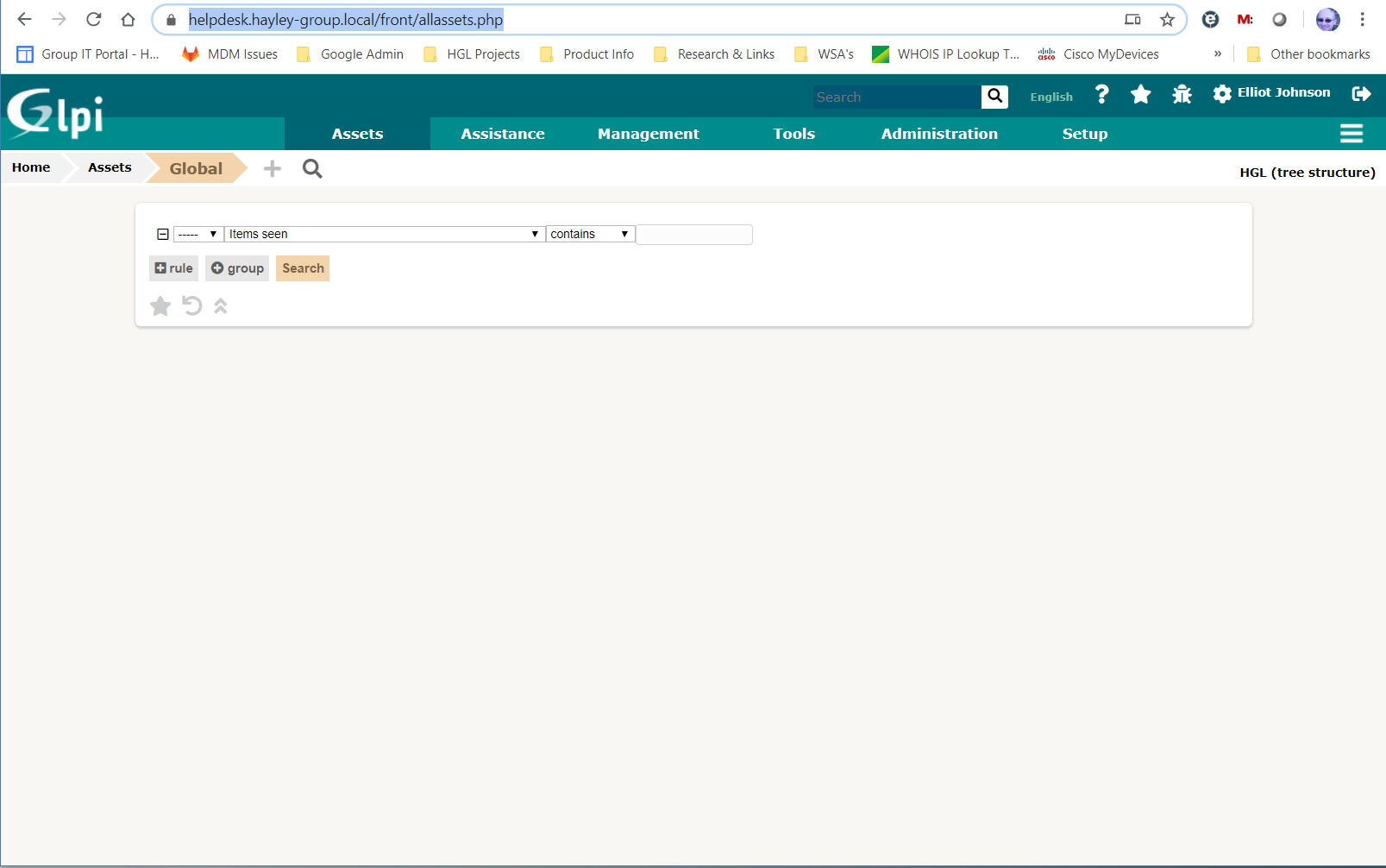 Global Assets displays zero results · Issue #7286 · glpi-project/glpi ...