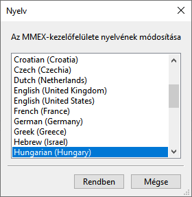 Buttons in Language are showing using the system language, instead of the language set in MMEX ...