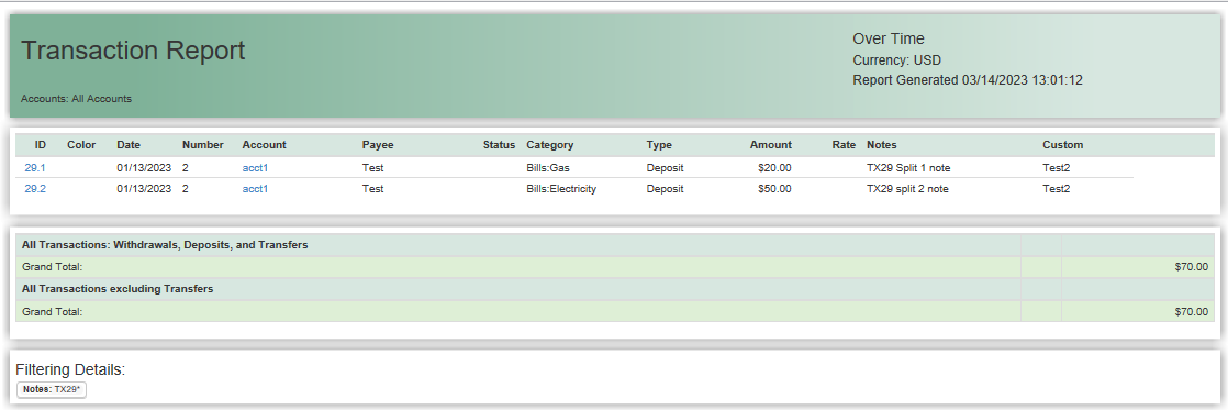 Transaction Report Filter does not work with Split Transaction Notes ...