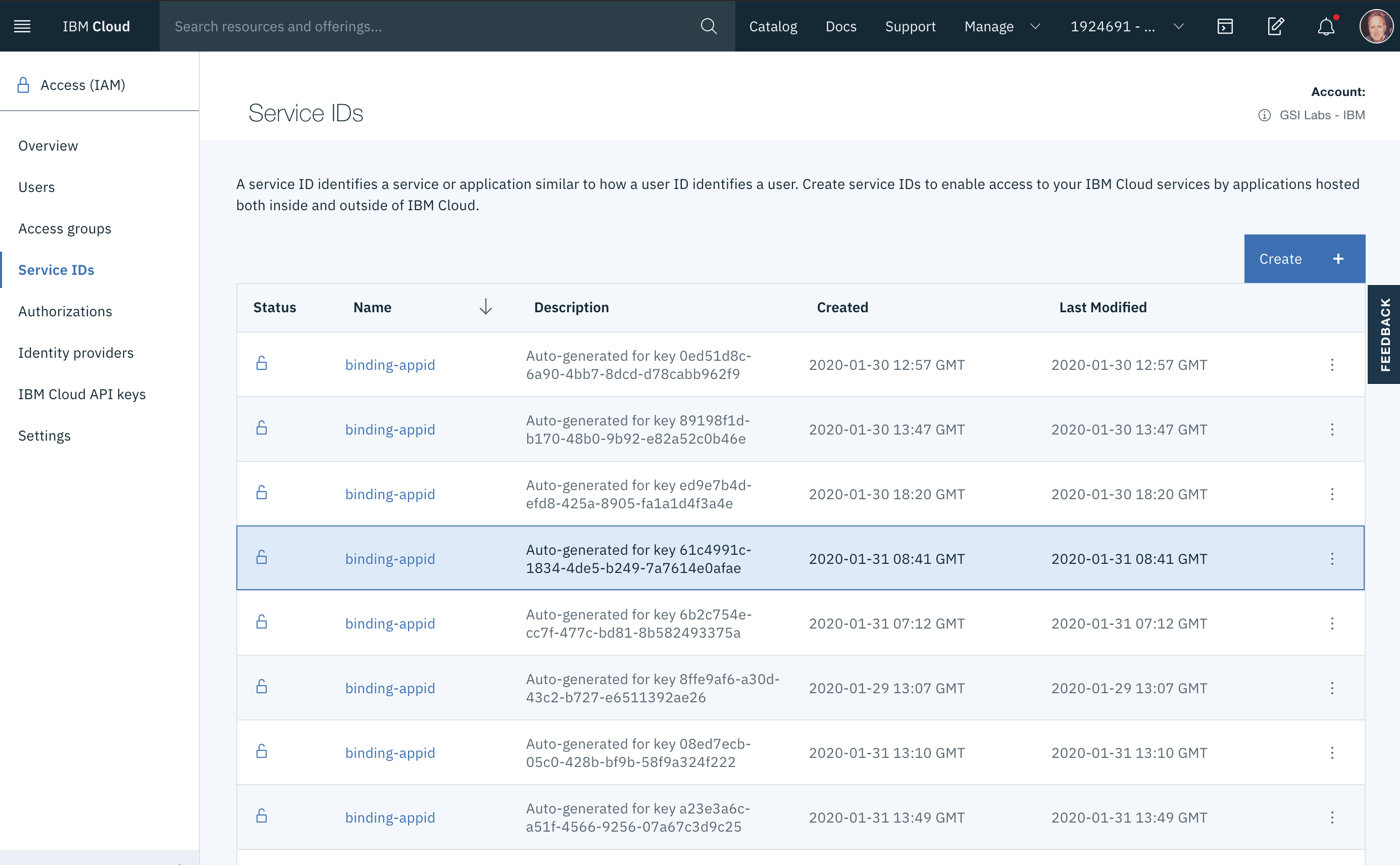 The Iteration Zero terraform is causing hundreds of service IDs to be created for the Cloud ...