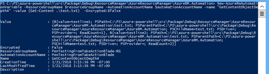 New Azurermautomationvariable Cmdlet Hangs Indefinetely When Creating Custom Variable · Issue