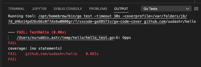 Unable To Clicknavigate To Failed Test Location On The Test Error Output · Issue 2511 · Golang