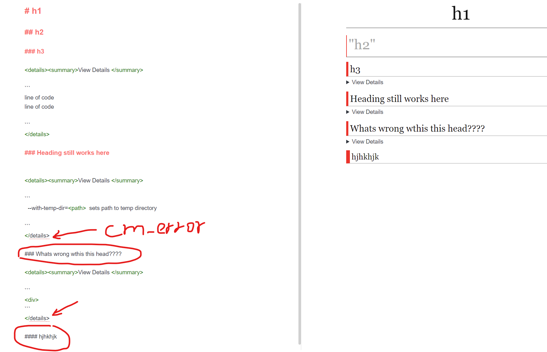 markdown grammar highlight is not working properly in markdown editor ...