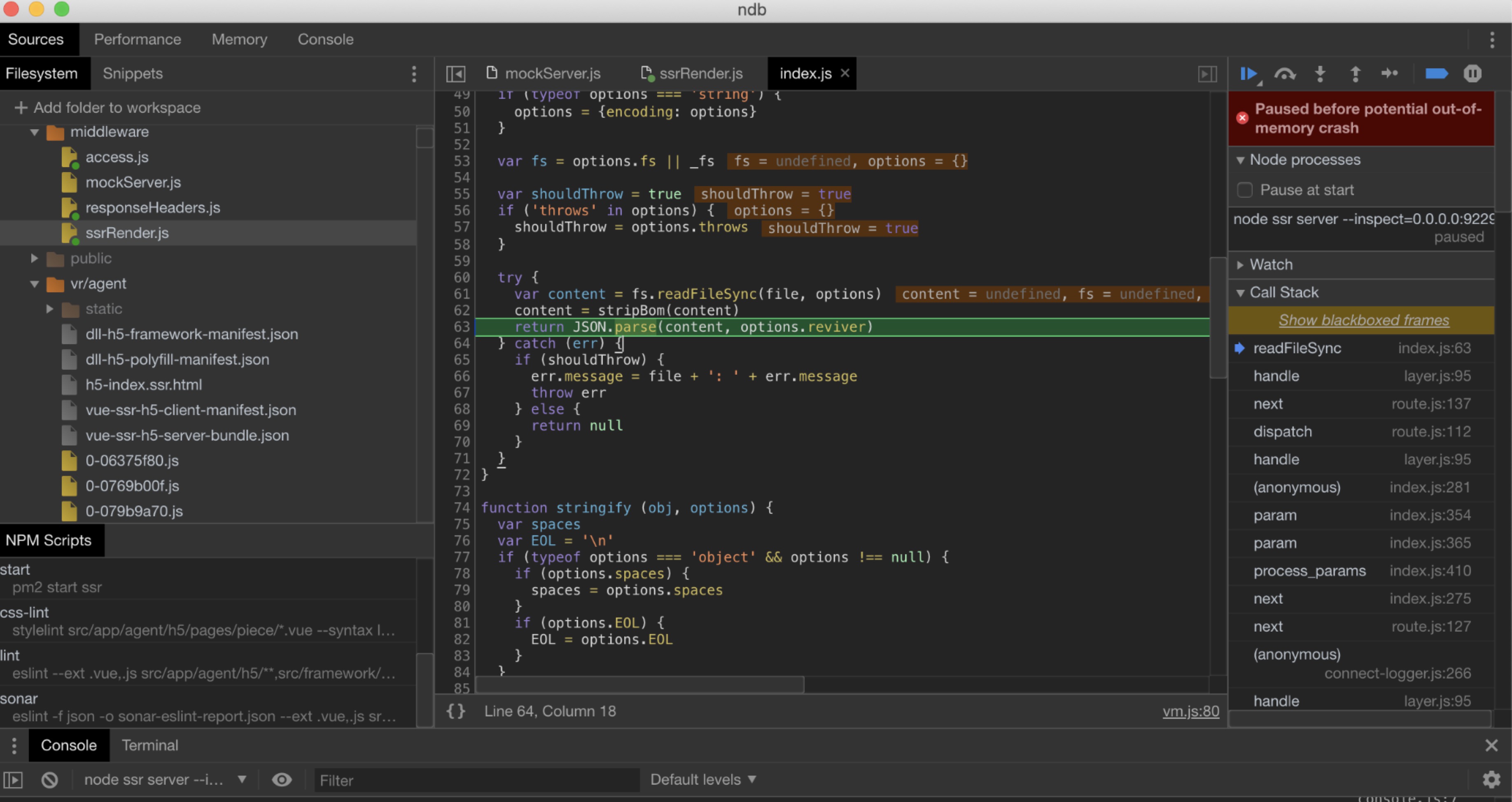 paused before potential out-of-memory crash · Issue #630 · jprichardson/node-fs-extra · GitHub