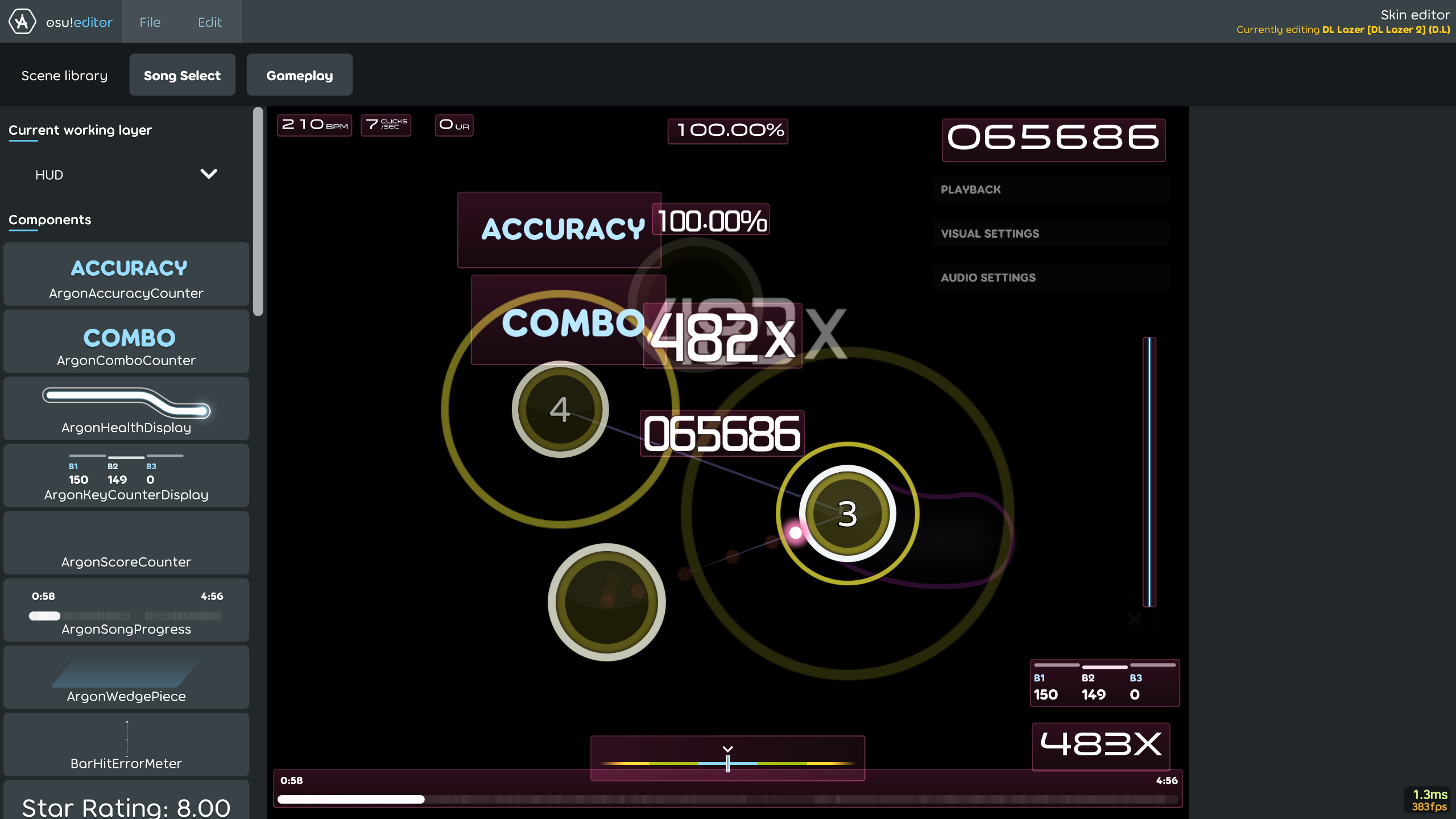 New argon combo/accuracy/score counter not displaying values on skins that aren't (customised ...