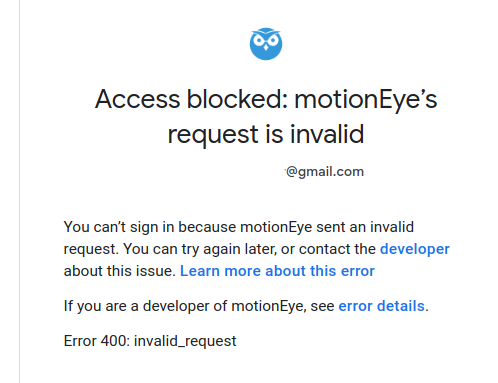 Motion eye and google drive again redux · Issue #2945 · motioneye-project/motioneyeos · GitHub