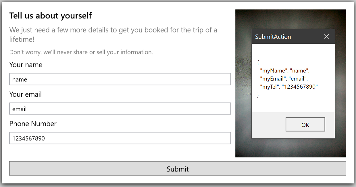 [WPF] InputForm.json sample submit doesn't work properly · Issue #4514 · microsoft/AdaptiveCards ...