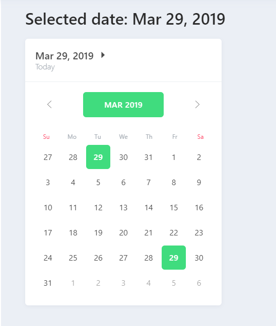 Calendar on March shows Februari ending on the 31st · Issue #1332 · akveo/nebular · GitHub