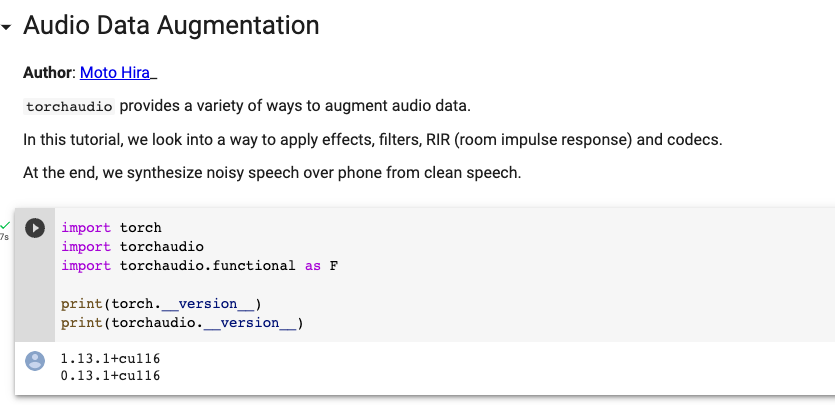 Google colab notebook pointing to PyTorch 1.13.1 · Issue #3153 · pytorch/audio · GitHub