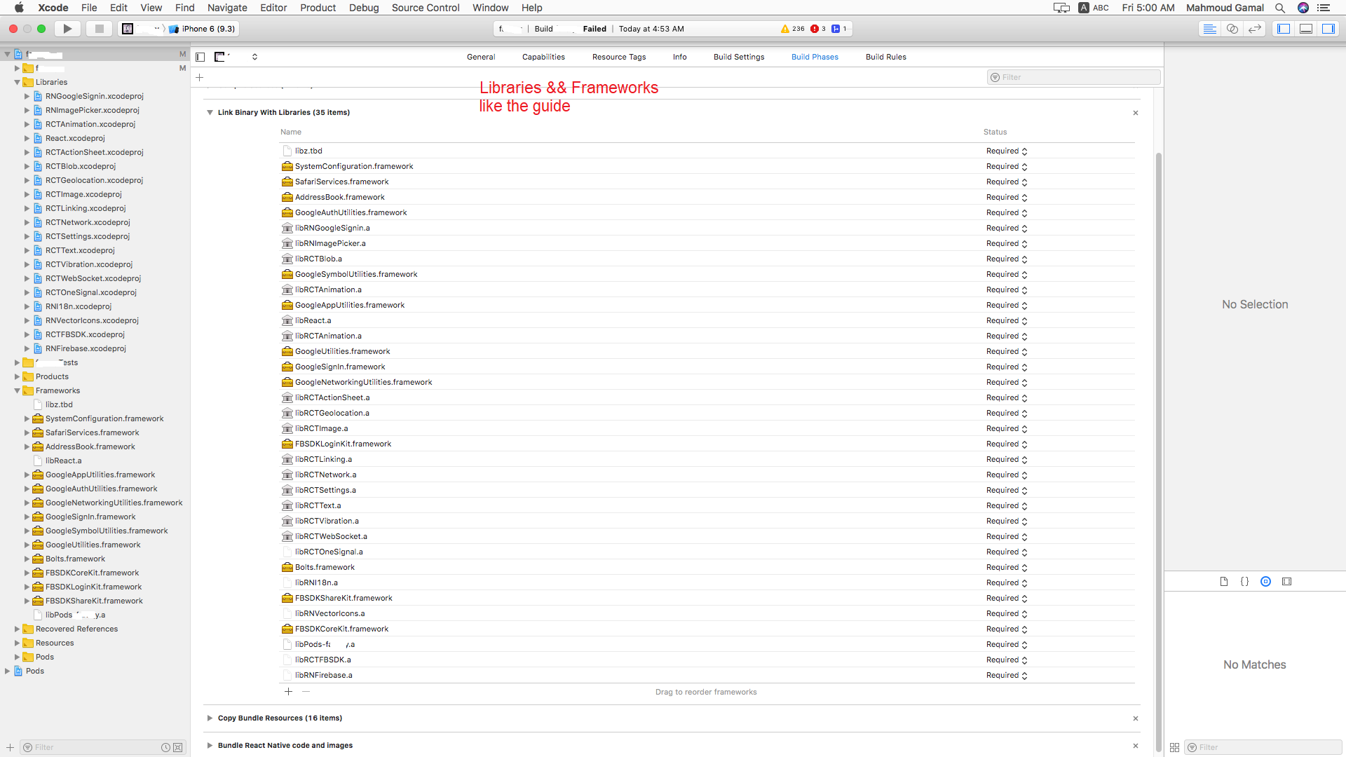 IOS Build Failed (Utility file not found & Unknown type namespace) · Issue #430 · react-native ...