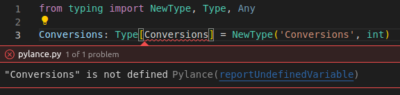 Invalid Type Suggestion · Issue #3824 · microsoft/pylance-release · GitHub