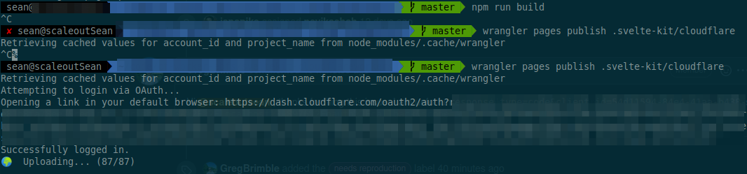 🐛 BUG: Interrupted wrangler pages publish resets wrangler auth state and project selection ...