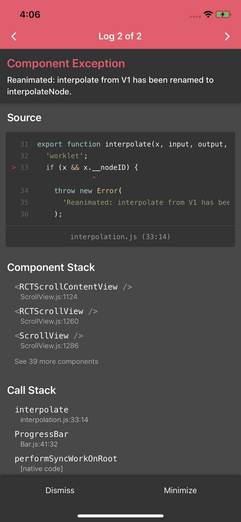 [reanimated v2][iOS] interpolate from V1 has been renamed to interpolateNode