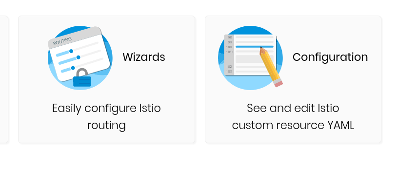 design for kiali website for wizards/edit configuration features ...