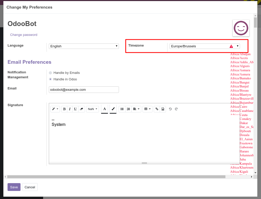 [12] Issue with widget="timezone_mismatch" · Issue #27410 · odoo/odoo · GitHub