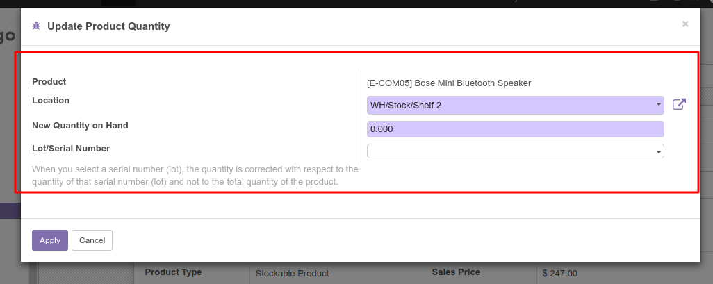 Decreasing stock 'Update Qty On Hand' generate stock increasing · Issue #27972 · odoo/odoo · GitHub