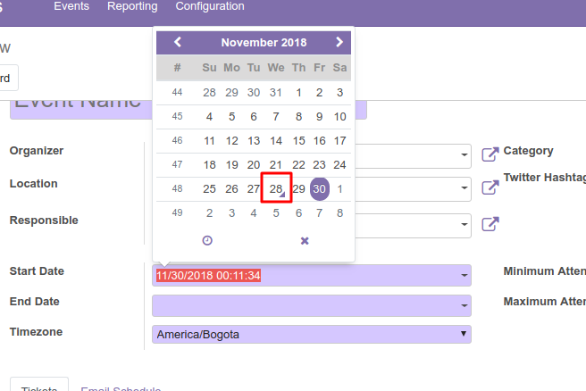 [12] Inconsistency b/w today marker in Datetime Picker · Issue #28702 · odoo/odoo · GitHub