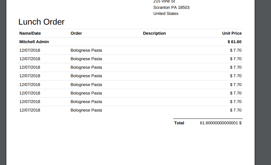[12] Issue with decimal precision in Lunch order report · Issue #29364 · odoo/odoo · GitHub