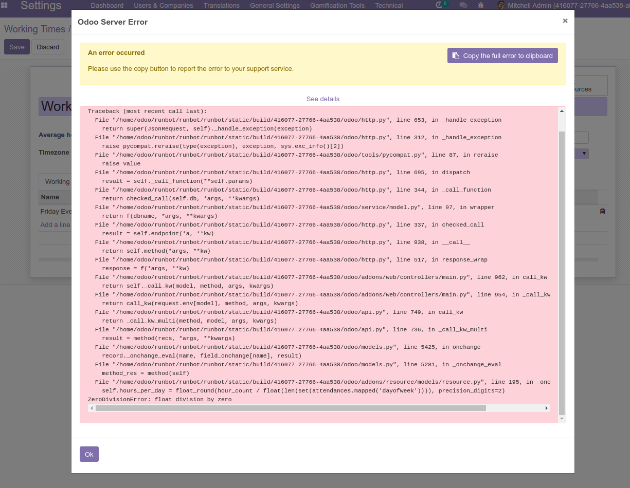 [12] ZeroDivisionError on Removing lines from Working Time (resource.calendar) · Issue #29627 ...